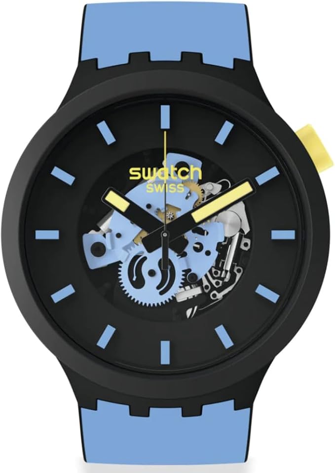 Swatch-Pay! By Day Blue Unisex Rubber Watch-SB03B112-5300 ...